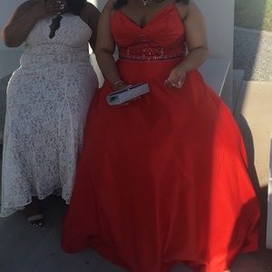 Rachel allen | Dresses | Red Plus Size Prom Dress | Poshmark